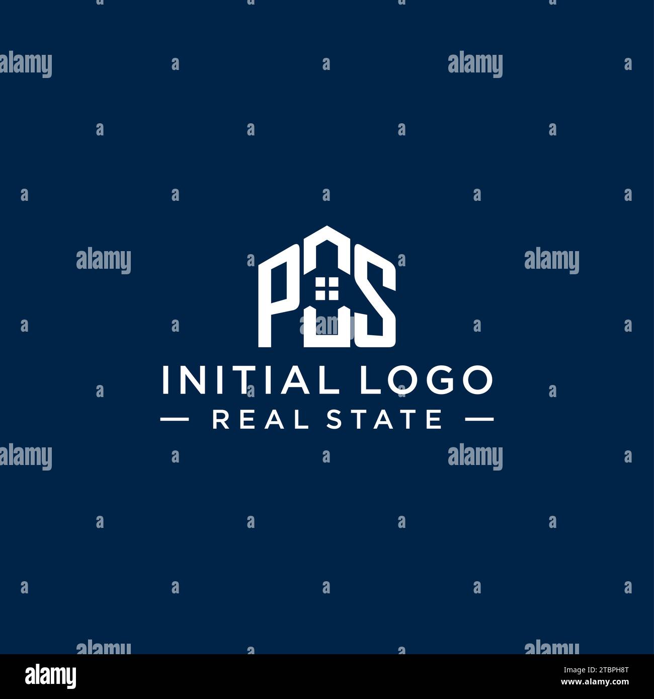 Initial letter PS monogram logo with abstract house shape, simple and ...
