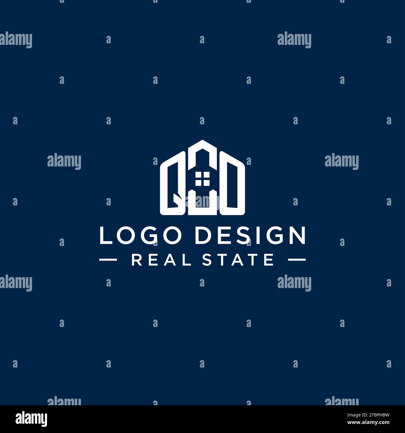 Initial letter QO monogram logo with abstract house shape, simple and ...