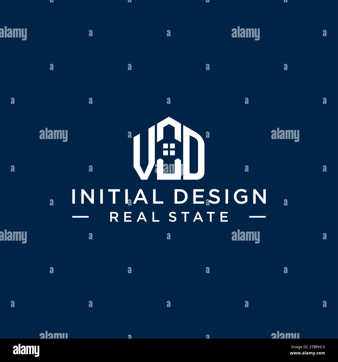 Initial letter VD monogram logo with abstract house shape, simple and ...