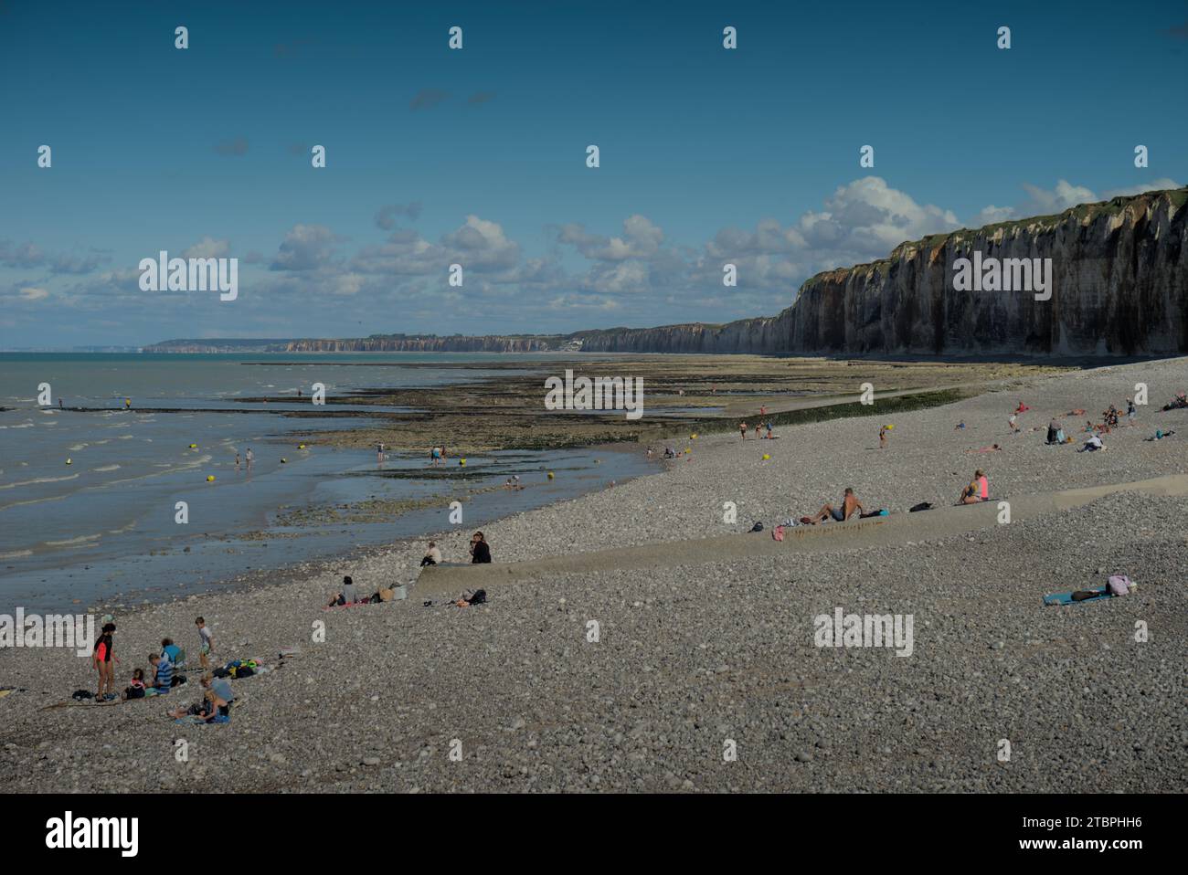 Saint-Valery-en-Caux beach in summer, Normandy, France Stock Photo - Alamy