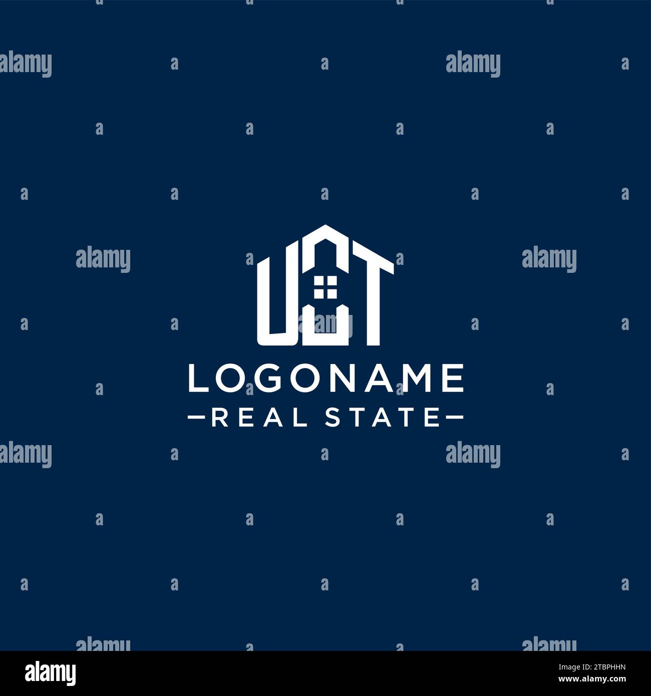 Initial letter UT monogram logo with abstract house shape, simple and ...
