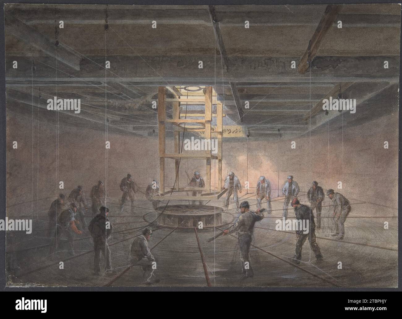 Interior of One of the Tanks on Board the Great Eastern: The Cable ...