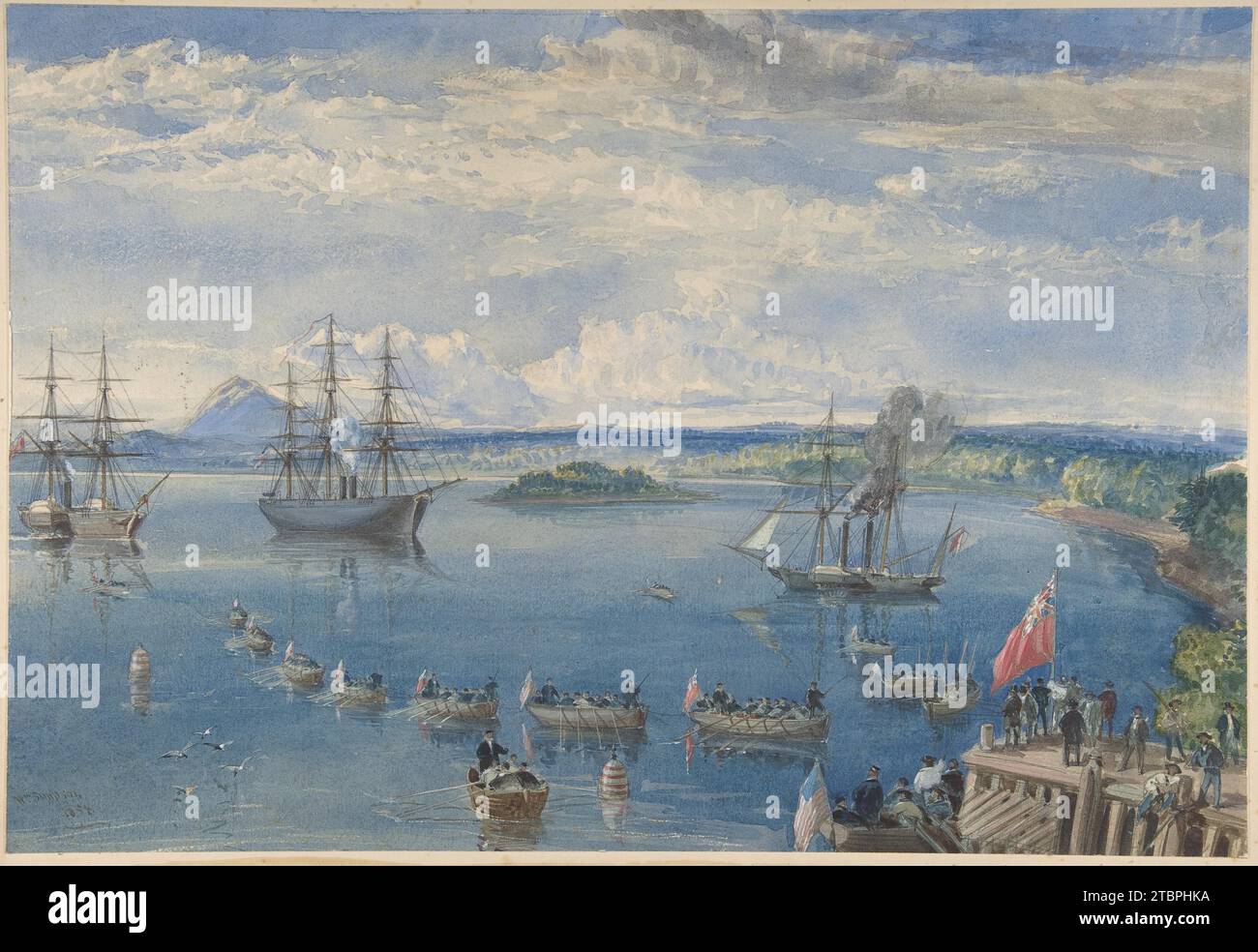 The Cable Fleet Leaving Ireland, July 1858 1892 by Robert Charles ...