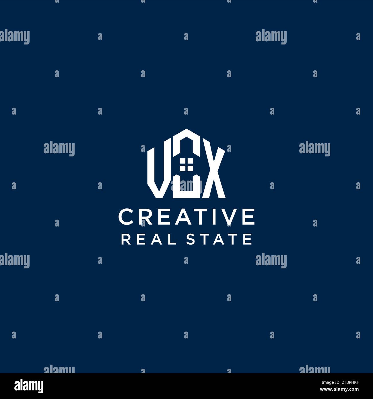 Initial letter VX monogram logo with abstract house shape, simple and ...