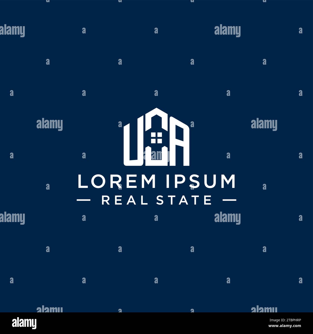Initial letter UA monogram logo with abstract house shape, simple and ...