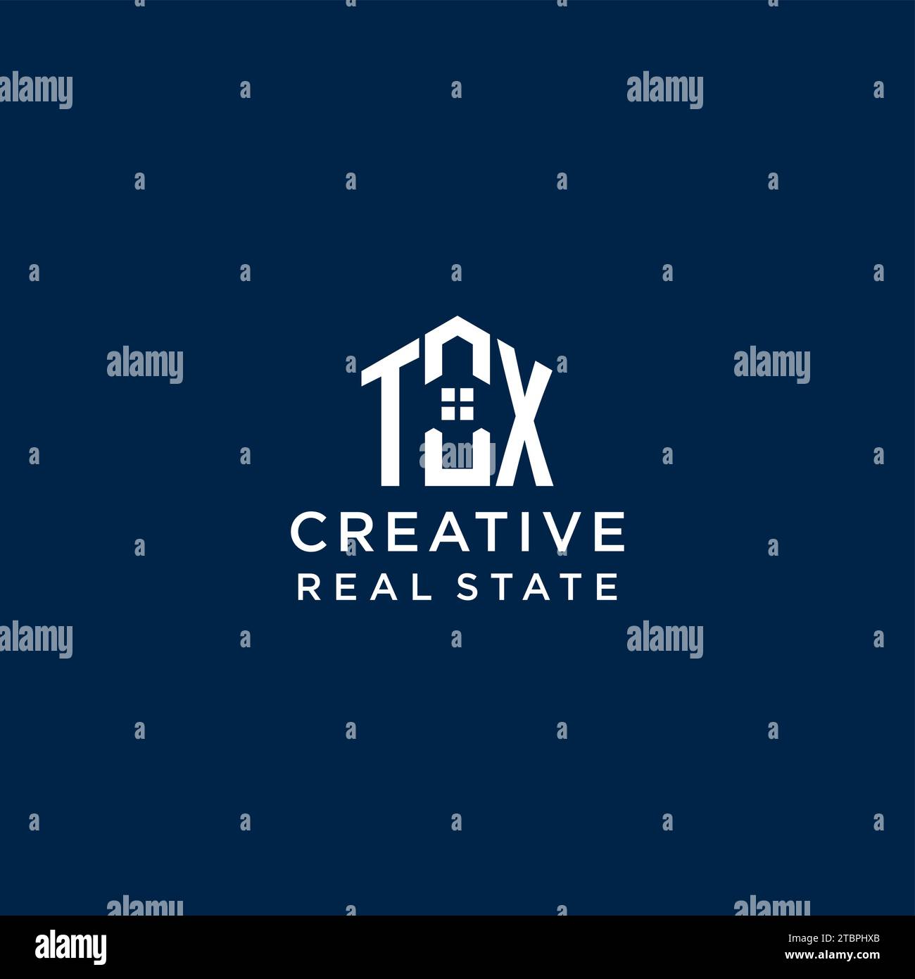 Initial letter TX monogram logo with abstract house shape, simple and ...