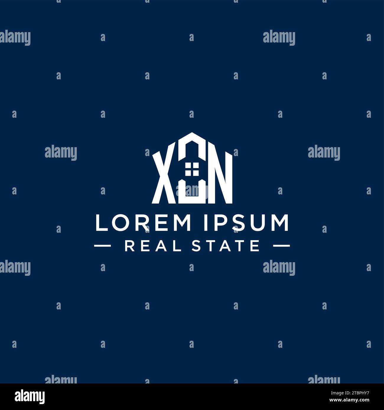 Initial letter XN monogram logo with abstract house shape, simple and ...