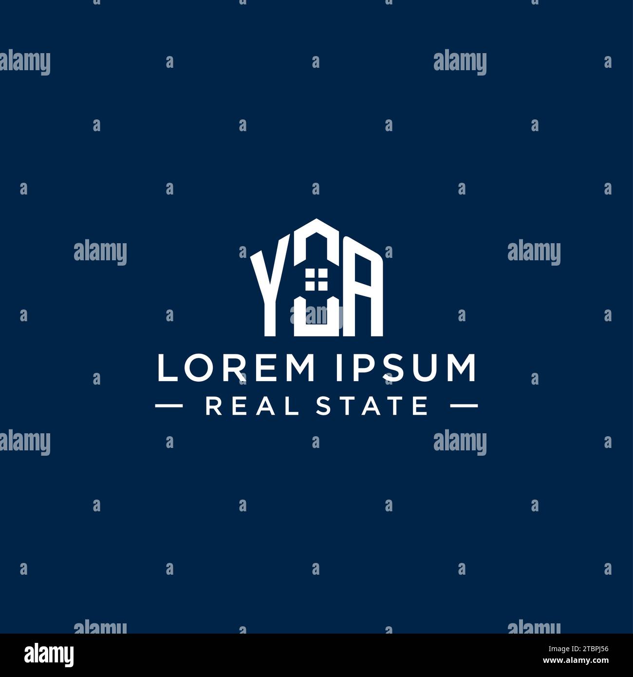 Initial letter YA monogram logo with abstract house shape, simple and ...