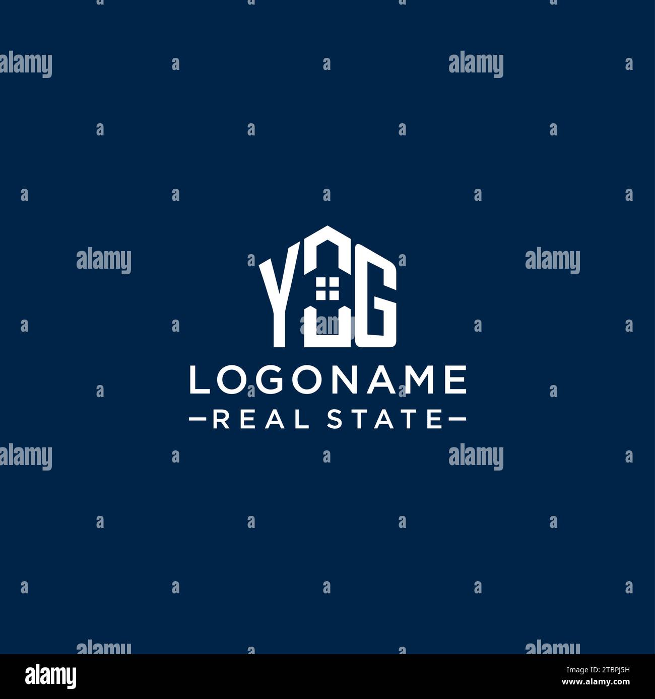 Initial letter YG monogram logo with abstract house shape, simple and ...