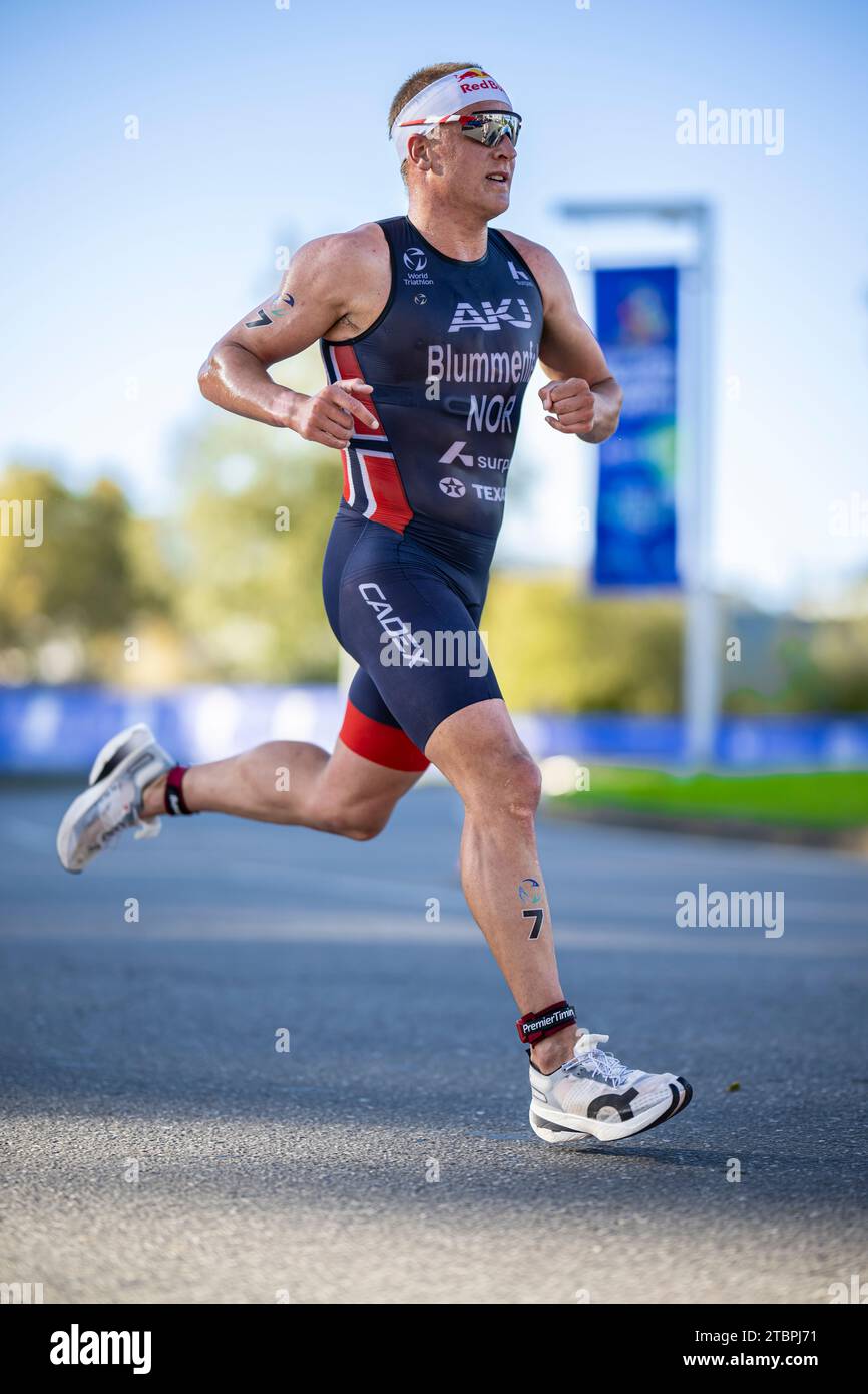 Kristian Blummenfelt running in Pontevedra in the 2023 World Triathlon ...