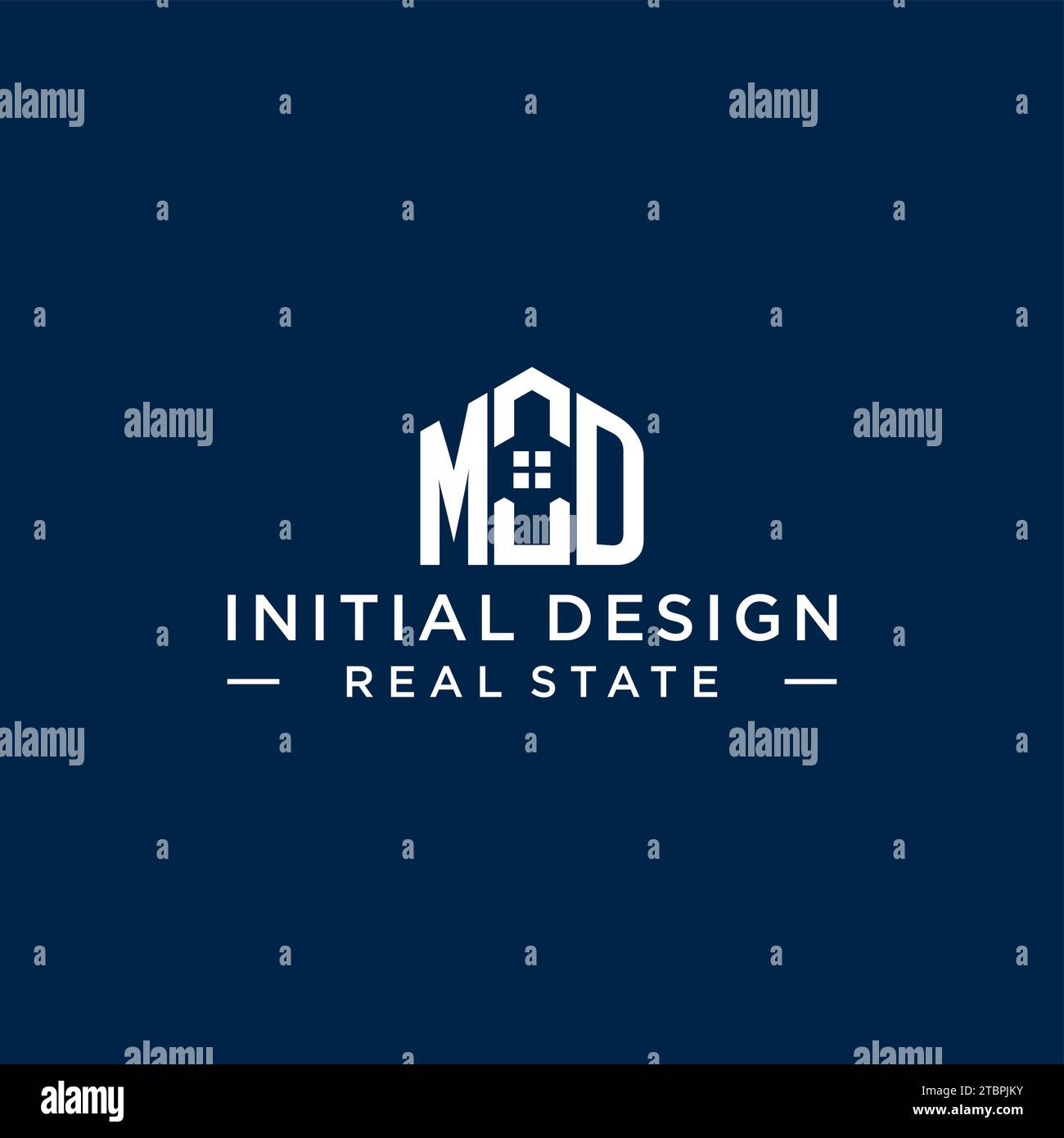Initial letter MD monogram logo with abstract house shape, simple and ...