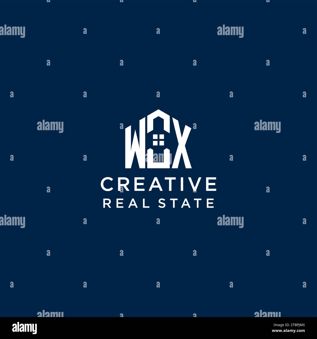 Initial letter WX monogram logo with abstract house shape, simple and ...