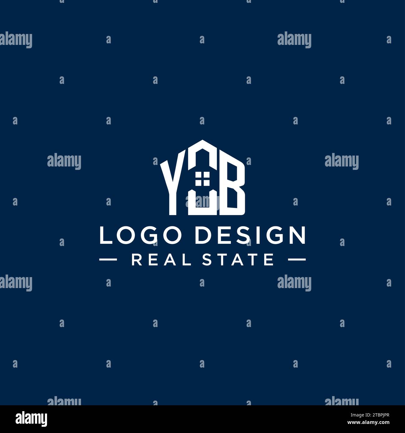 Initial letter YB monogram logo with abstract house shape, simple and ...