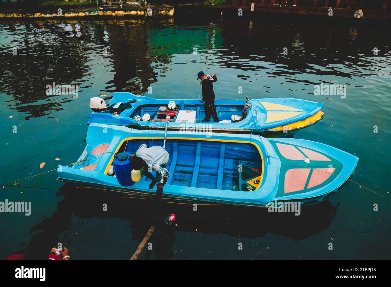 Beautiful scenes of fishermen fishing in their boats in Watala, Colombo ...