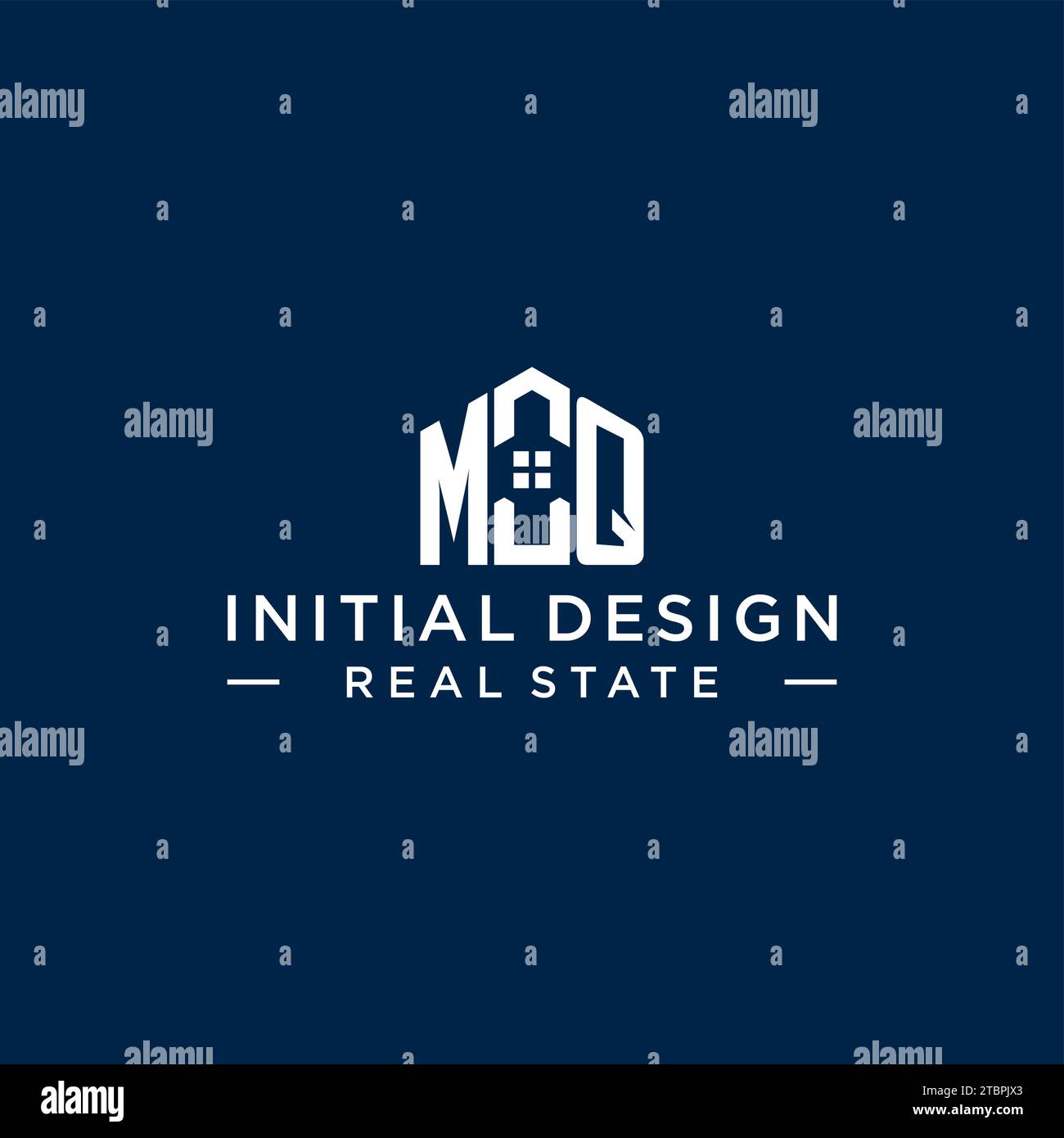 Initial letter MQ monogram logo with abstract house shape, simple and ...