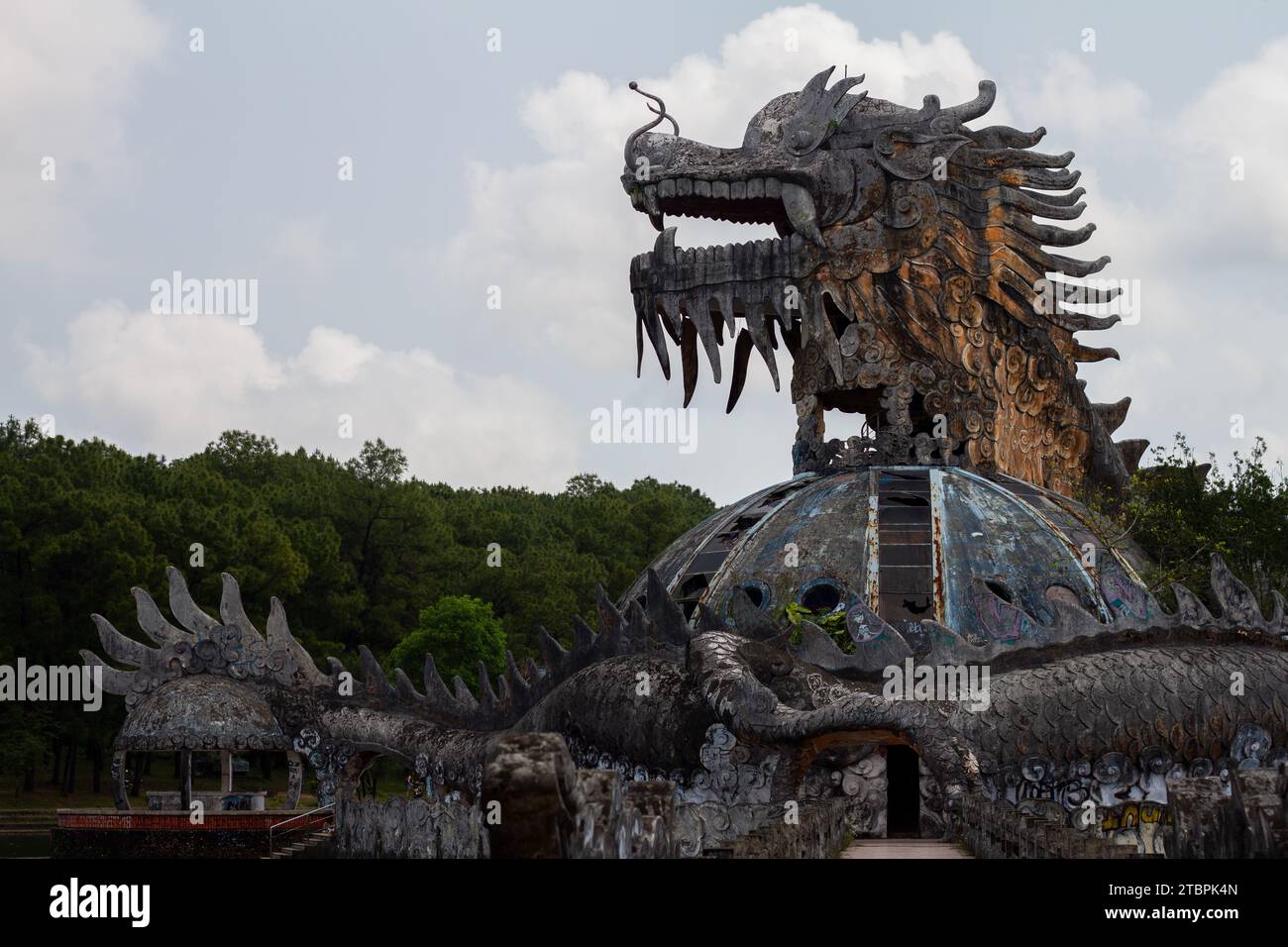 Dragon building at Thuy Tien abandon water park, Hue, Vietnam Stock ...