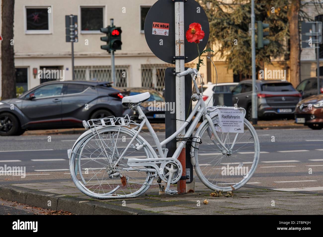 ghost bike, white bicycle reminds of a female cyclist, who had deadly ...
