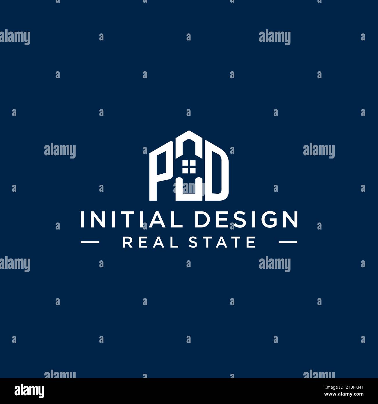 Initial letter PD monogram logo with abstract house shape, simple and ...