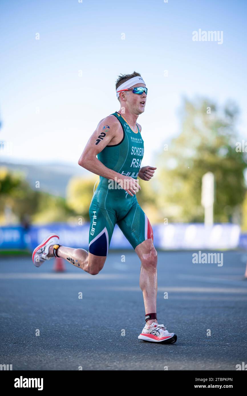 Henri Schoeman participating in Pontevedra in the 2023 World Triathlon ...