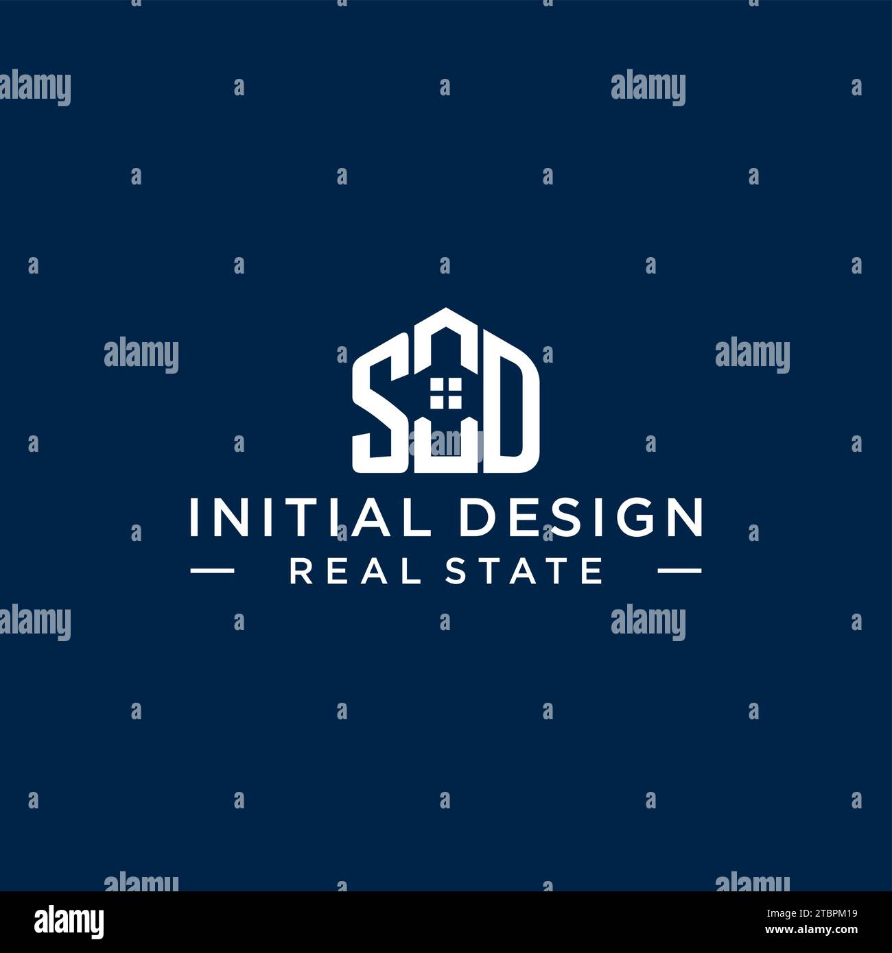 Initial letter SD monogram logo with abstract house shape, simple and ...