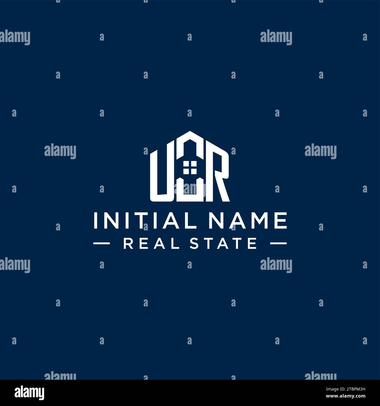 Initial letter UR monogram logo with abstract house shape, simple and ...