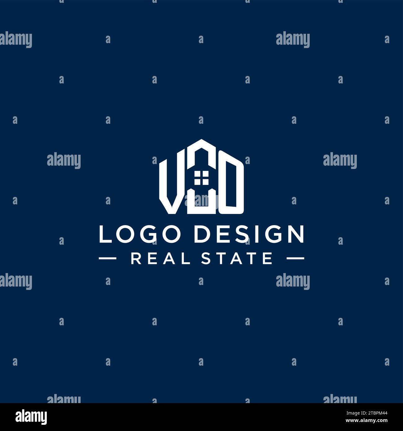 Initial letter VO monogram logo with abstract house shape, simple and ...