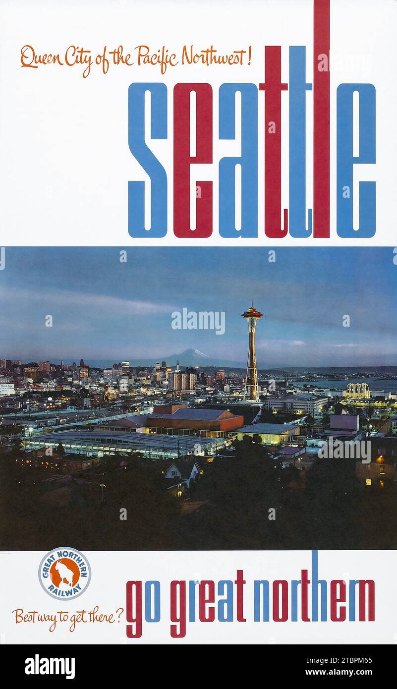 Queen City of The Pacific Northwest - Seattle Travel Poster (Great ...