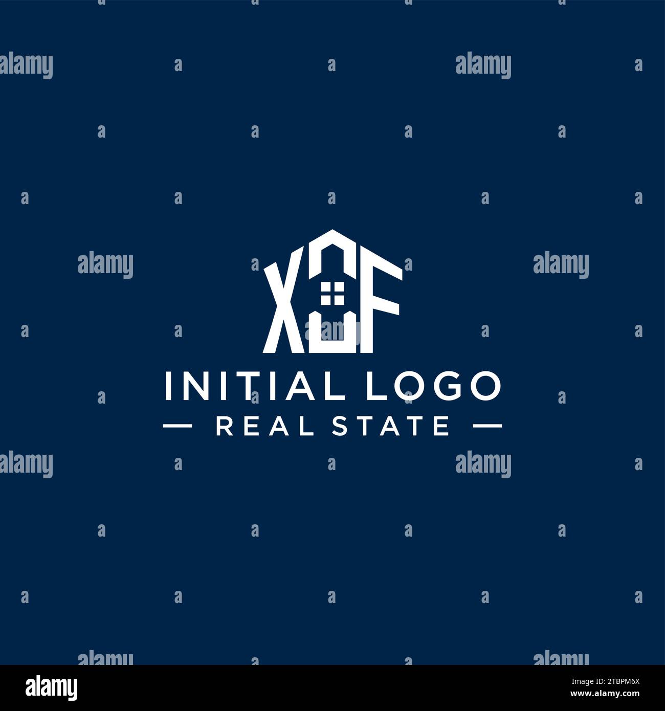 Initial letter XF monogram logo with abstract house shape, simple and ...