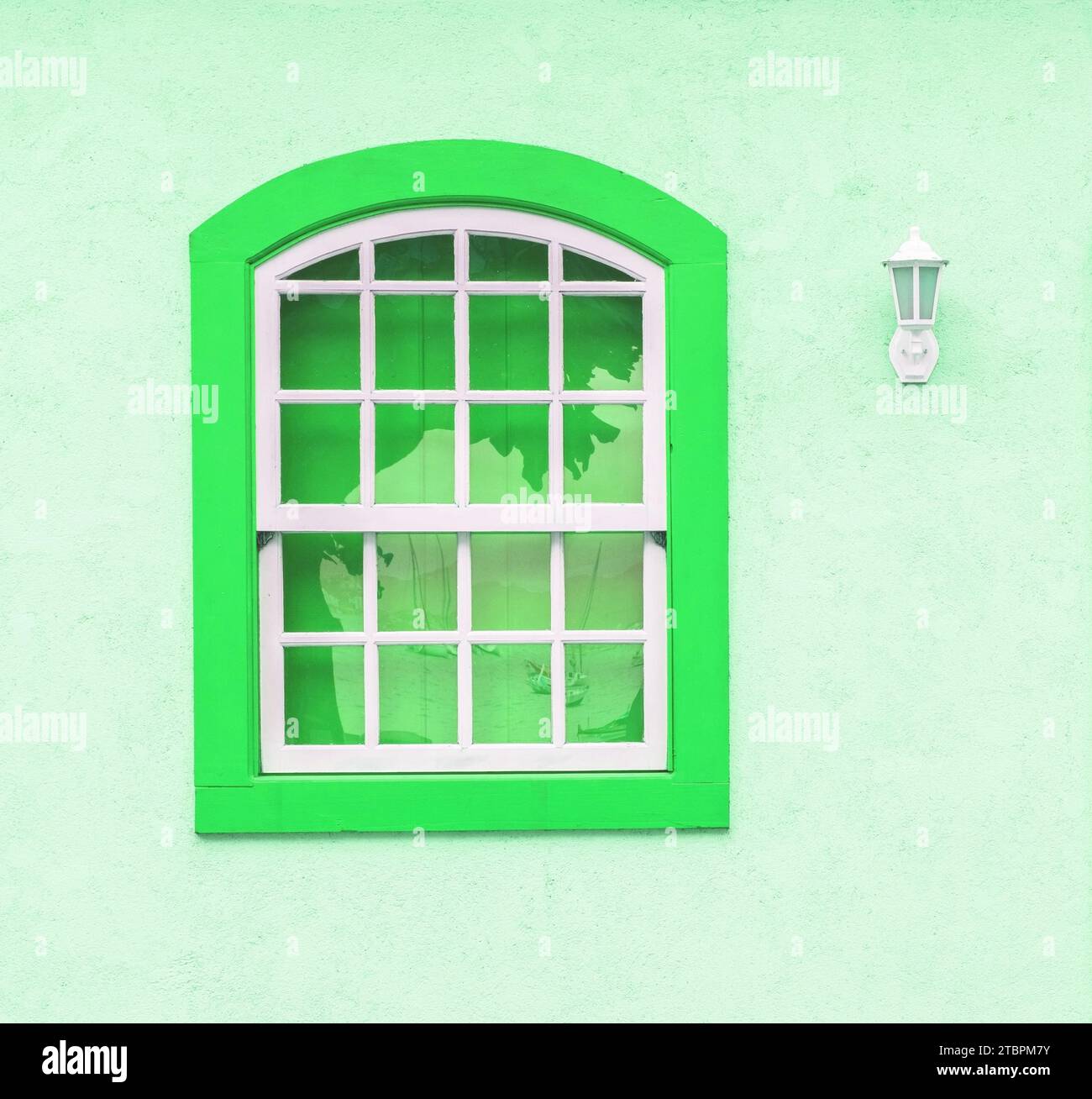 A Closeup of window with wooden frame in masonry wall Stock Photo - Alamy