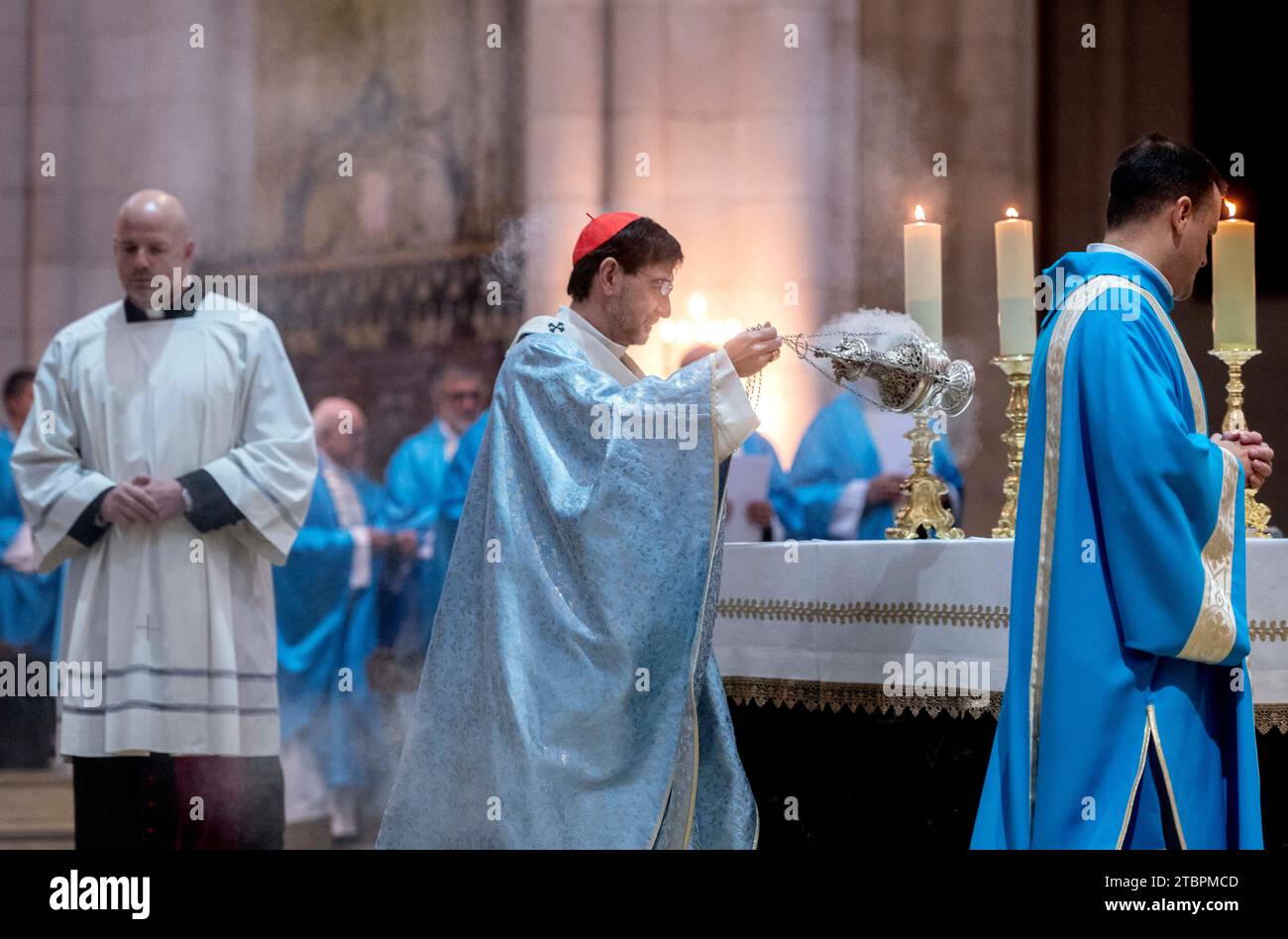 The Cardinal Archbishop of Madrid, José Cobo Cano, officiates the ...