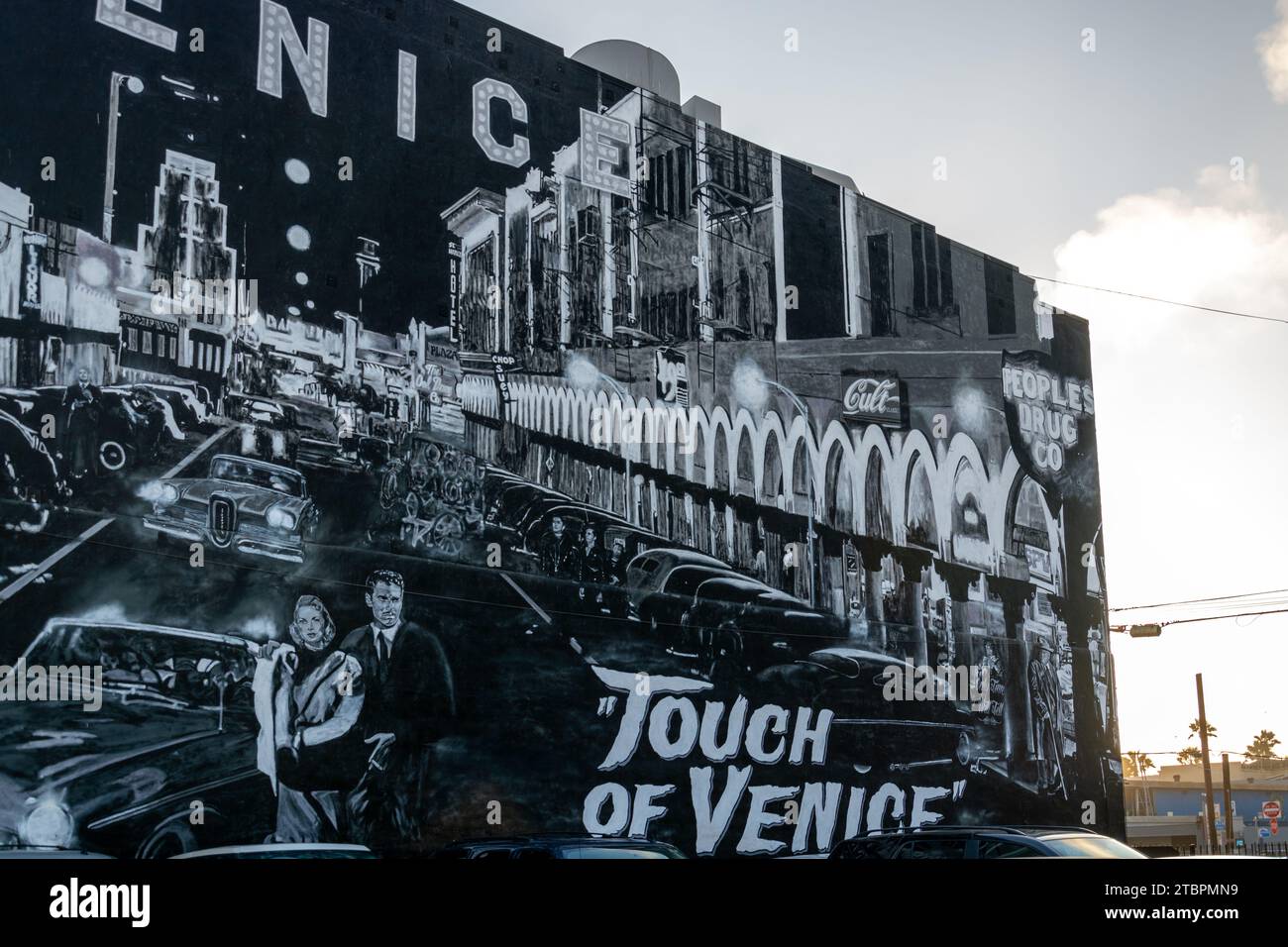 An eye-catching mural of a hostel in Venice Beach, California Stock ...