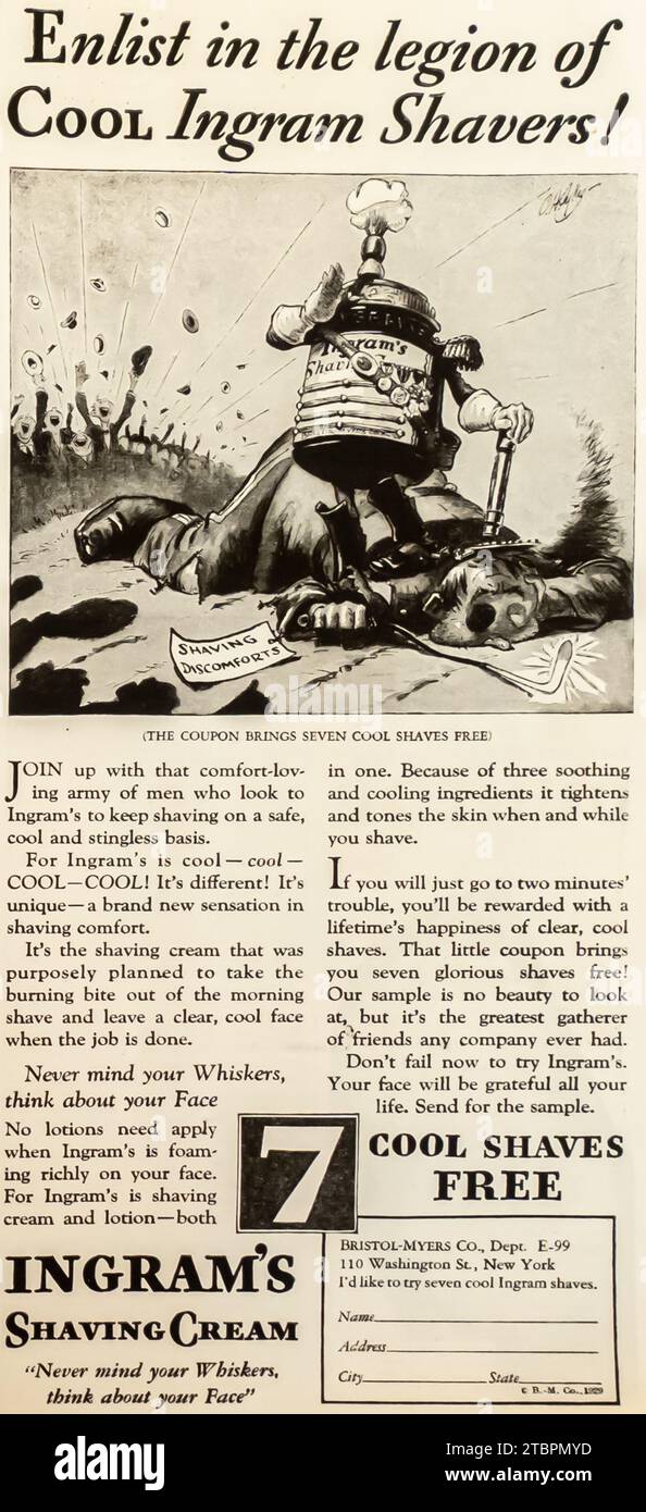 Vintage old shaving cream ad hi-res stock photography and images - Alamy