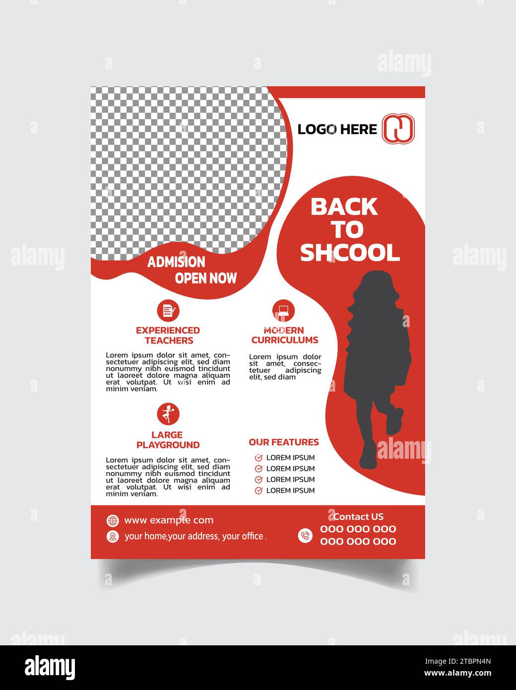 School Admit Flyer or Kids School Poster Template A4 Stock Vector Image ...