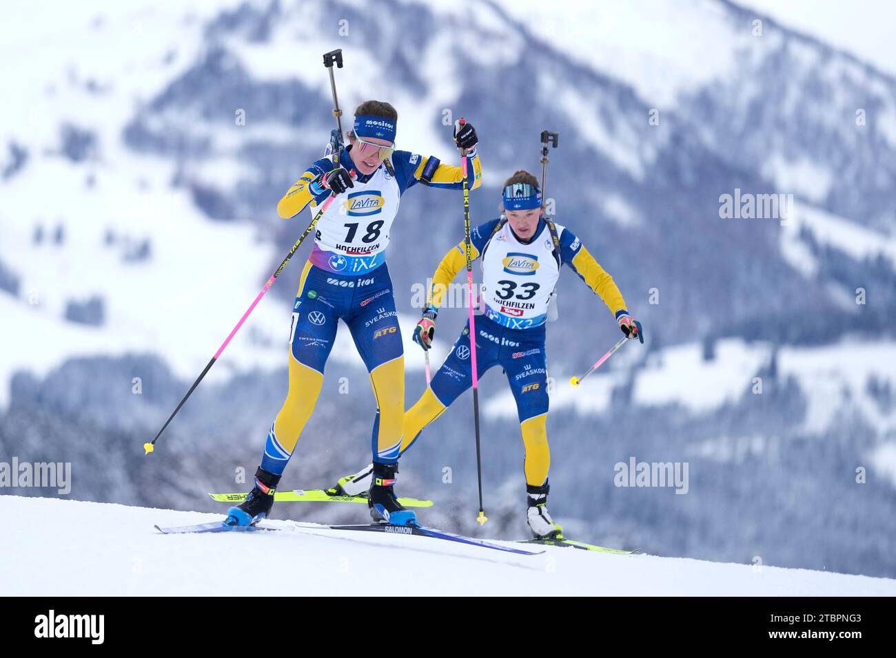 Elvira Oeberg of Sweden, left, and Linn Persson of Sweden compete ...