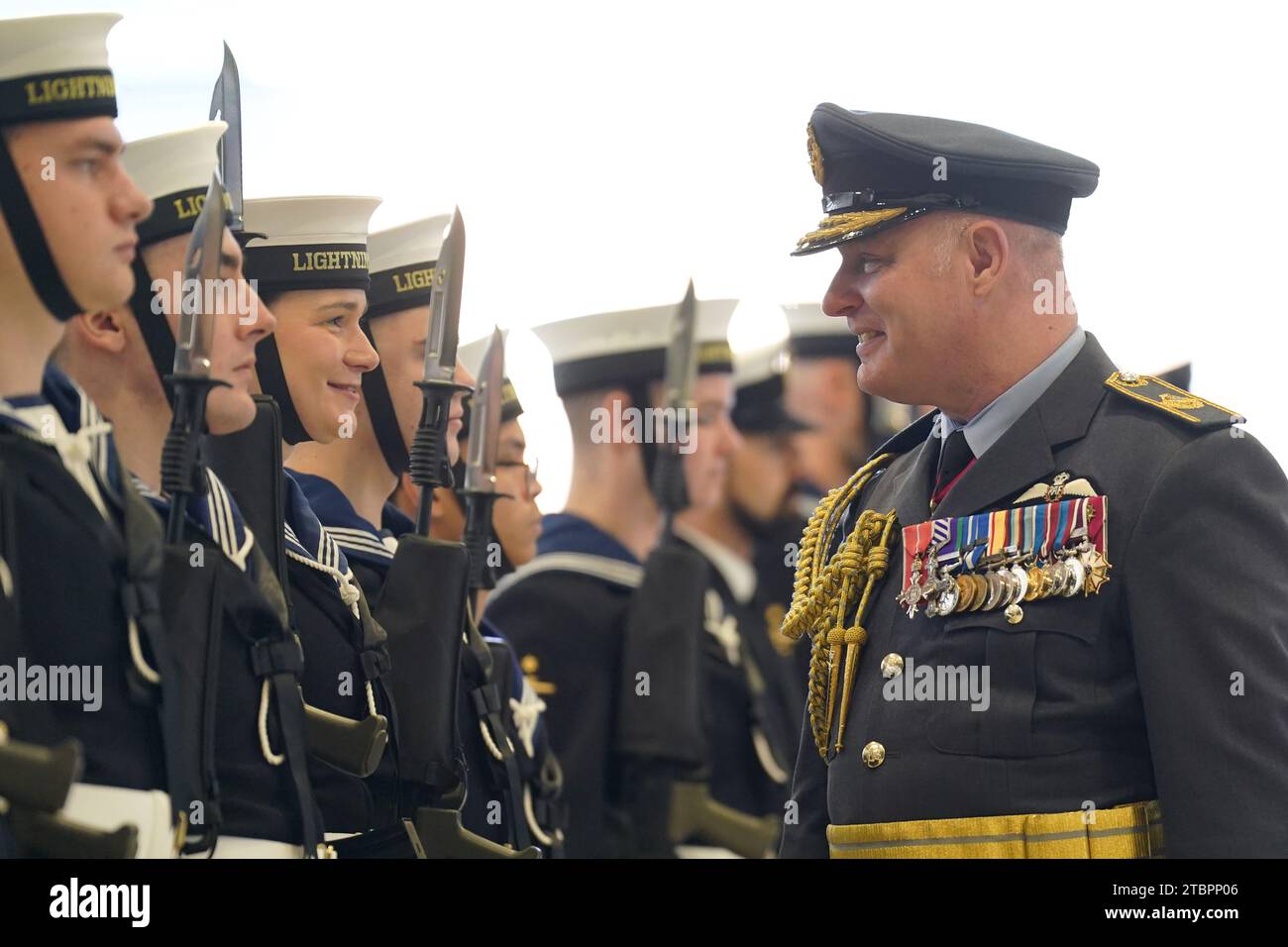 Air Marshall Harvey Smyth inspects personnel from 809 Naval Air ...