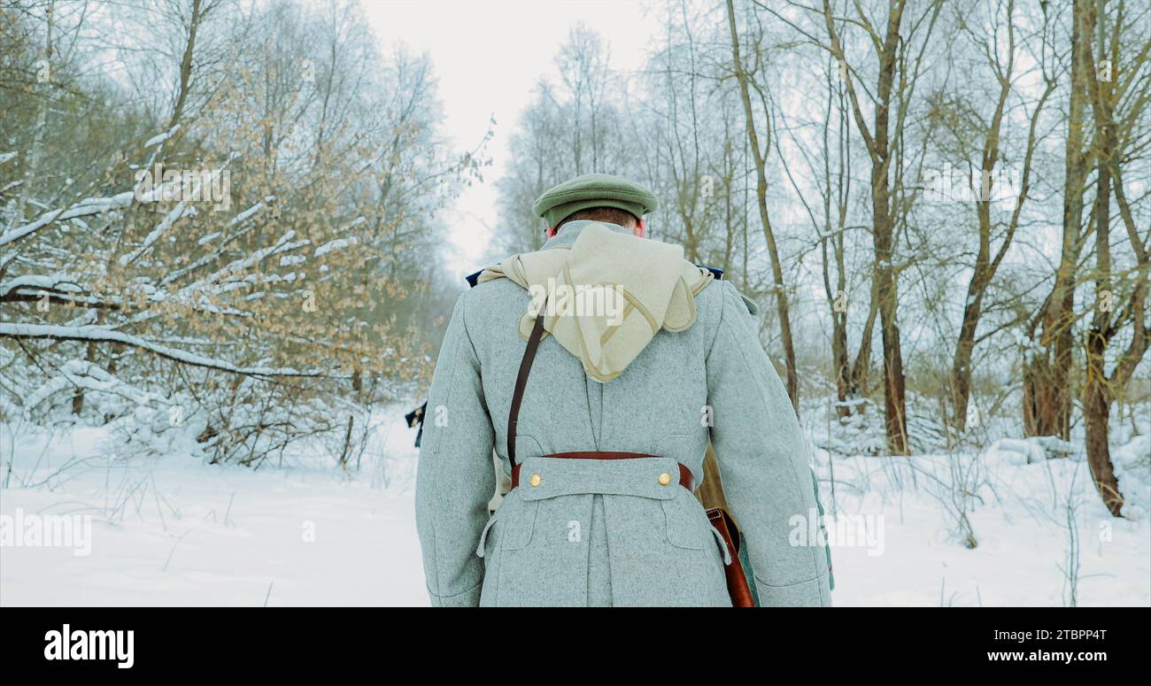 Historical Reenactment of Civil War. Men Dressed As White Guard Stock ...