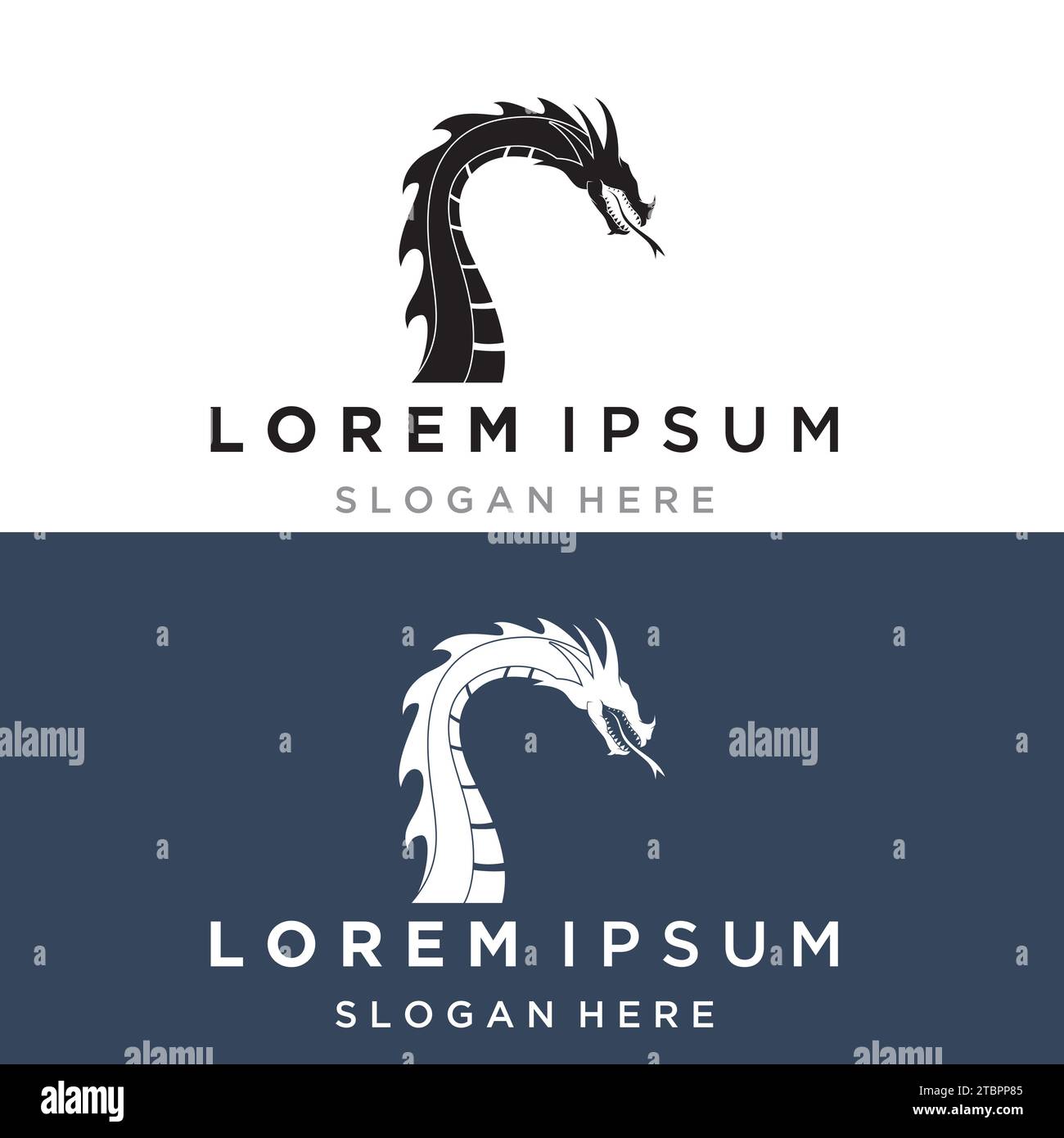 Dragon logo icons. Ancient mythical serpent symbol. Mythological beast ...