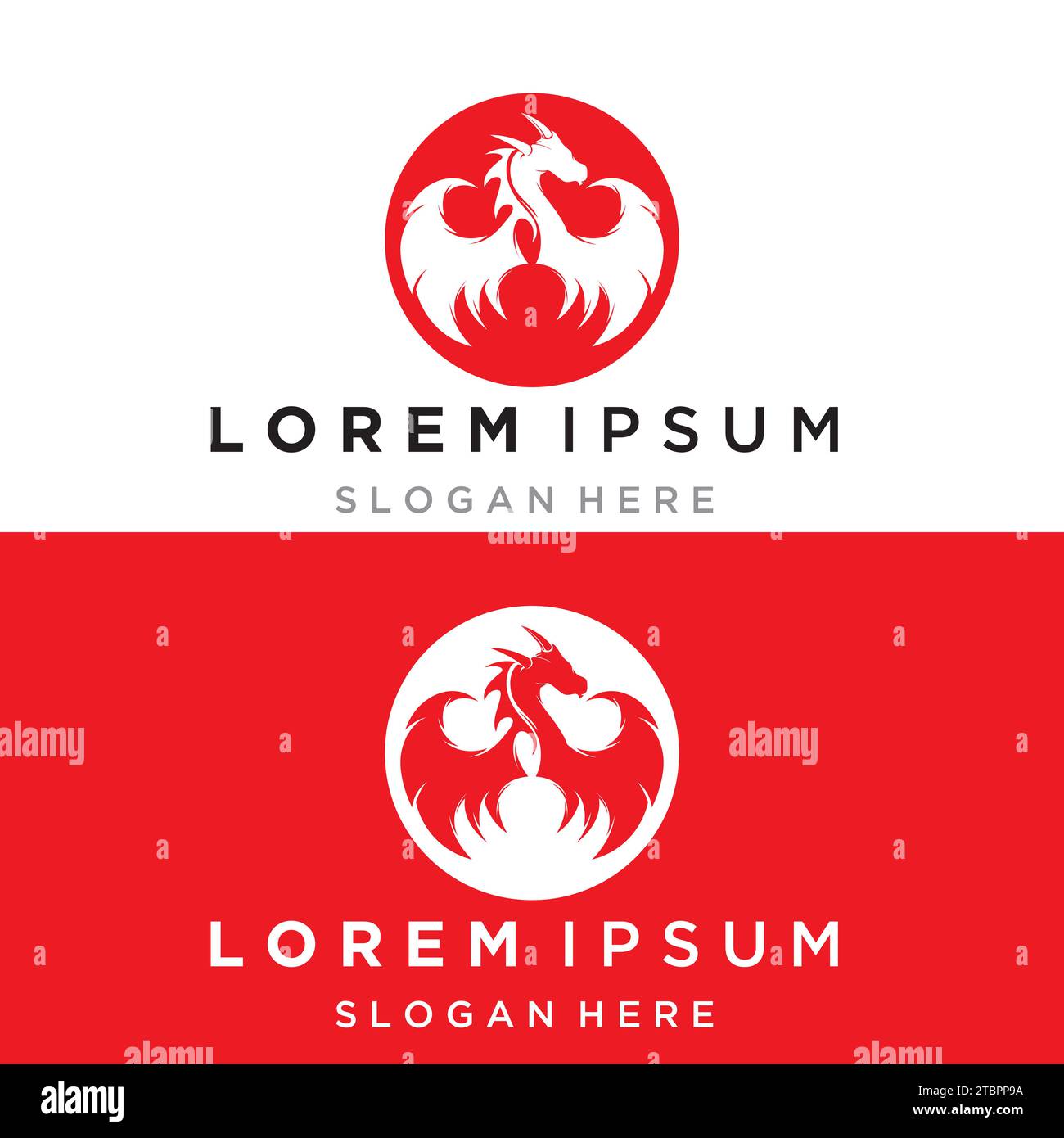 Dragon logo icons. Ancient mythical serpent symbol. Mythological beast ...