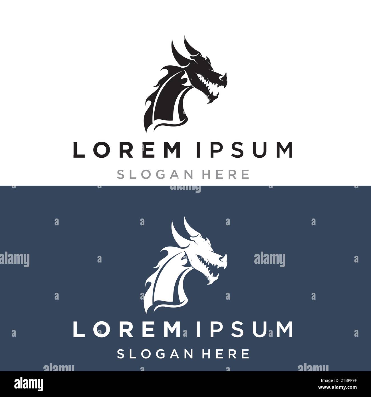 Dragon logo icons. Ancient mythical serpent symbol. Mythological beast ...