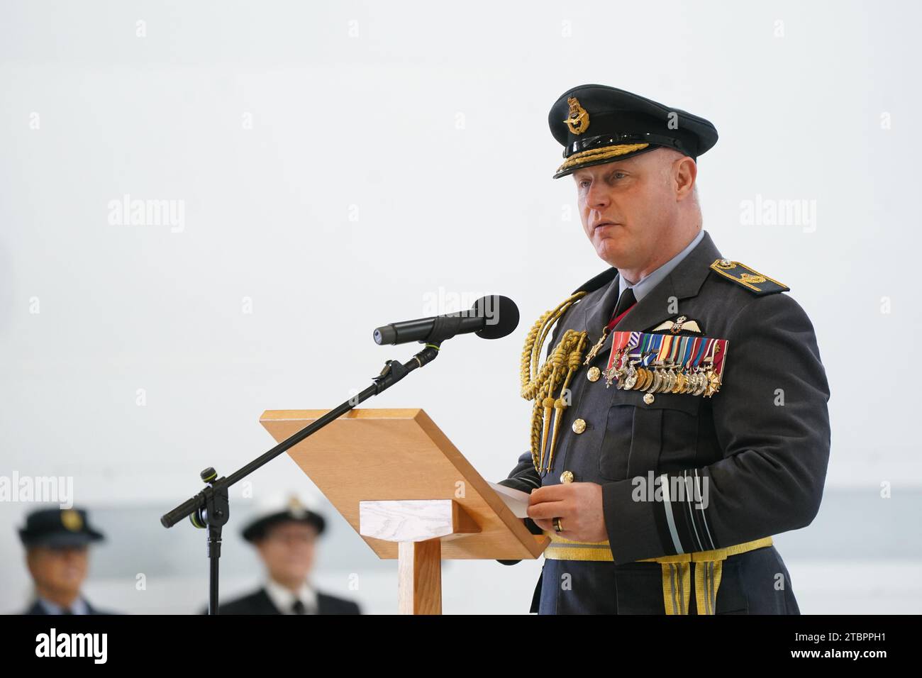 Air Marshall Harvey Smyth during the commissioning ceremony for 809 ...