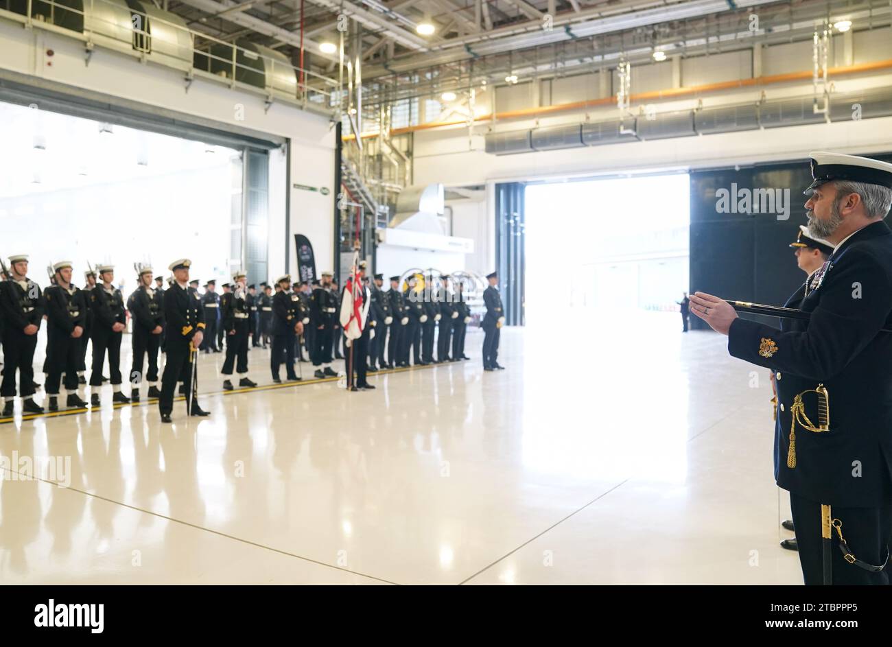 Personnel from 809 Naval Air Squadron parade during the commissioning ...