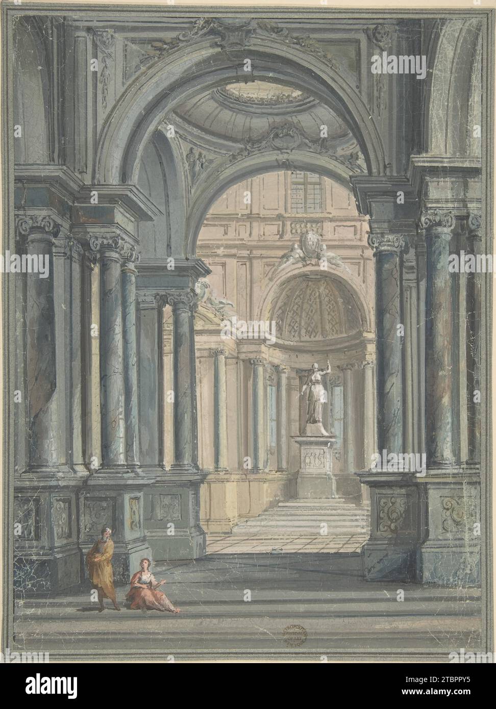 Interior of Temple, Design for Stage Scene 1880 by Anonymous, Italian ...