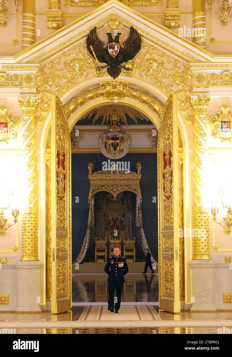 Russian Army Sgt. Alexander Mikhailov arrives to attend a ceremony to ...