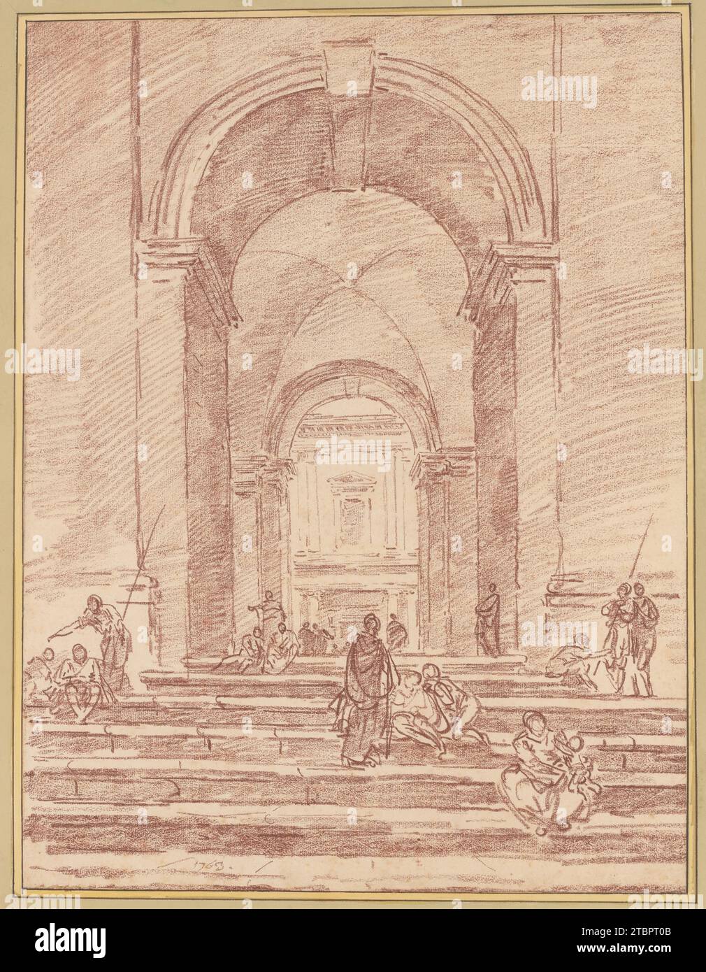 Figures in a Roman Arcade 1972 by Hubert Robert Stock Photo - Alamy