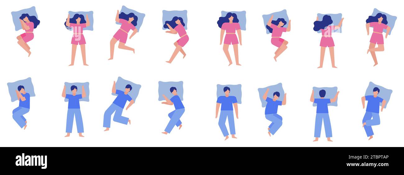 Poses for sleeping and relaxation set Stock Vector Image & Art - Alamy