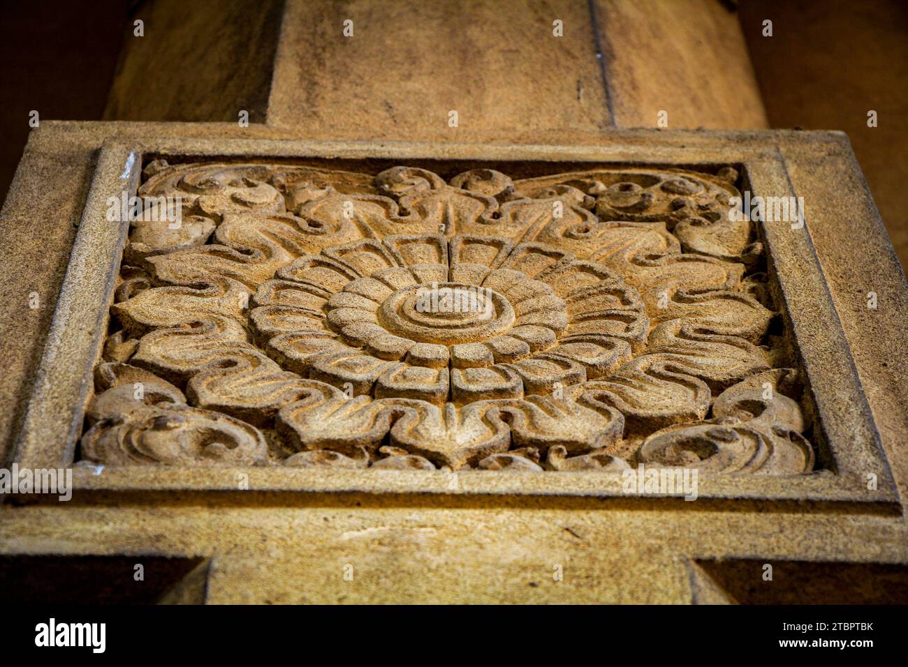 Famous ancient wood carvings at Embekke Temple near Kandy SriLanka ...