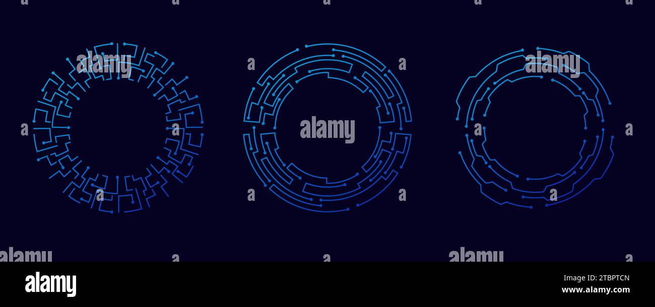 Tech circle frame background. Hud digital game round frame. Virtual ...