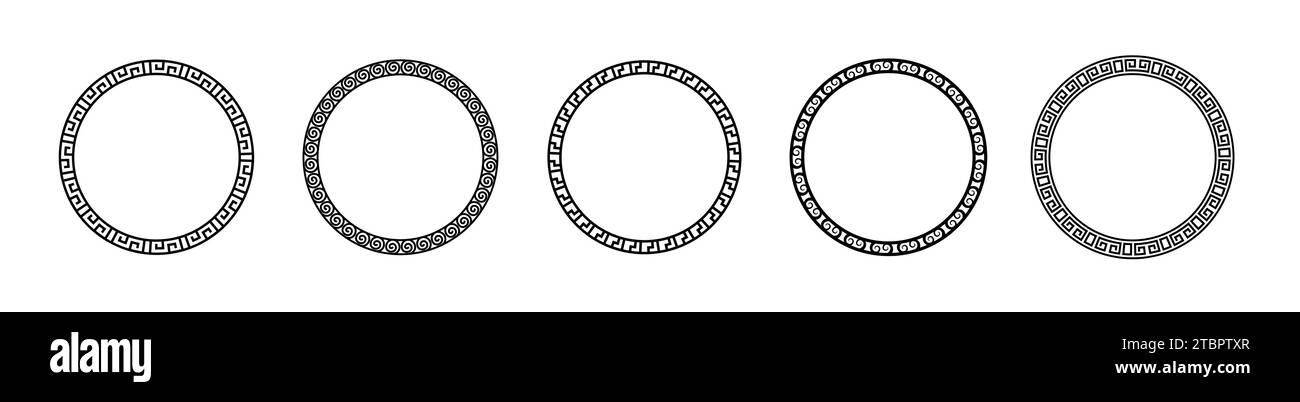 Greek circle frame vector design. Circle border rome Stock Vector Image ...
