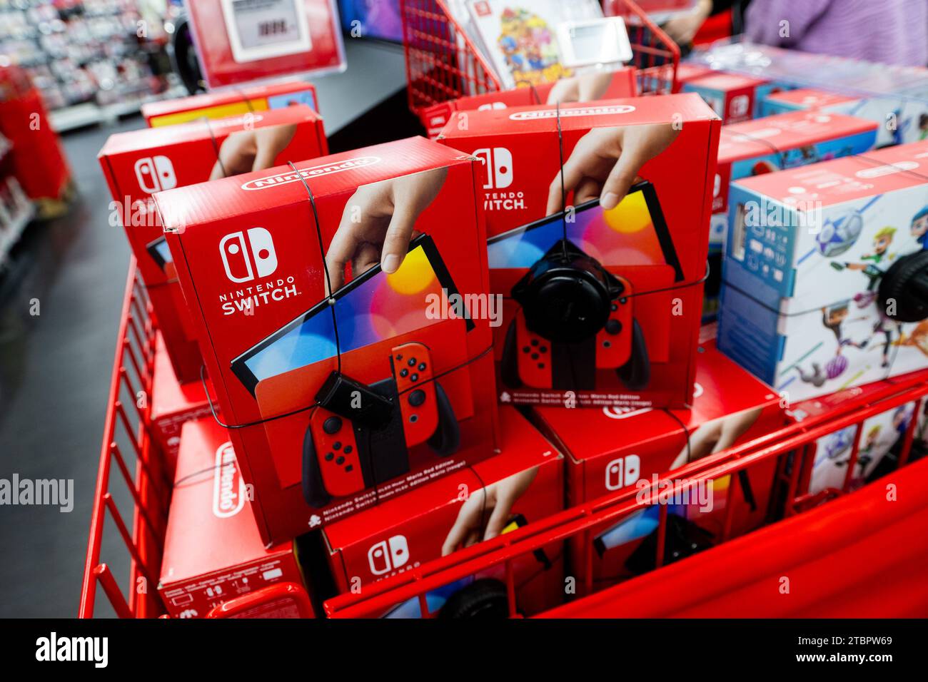 Nintendo Switch gaming consoles seen at the shopping mall in Gdansk ...