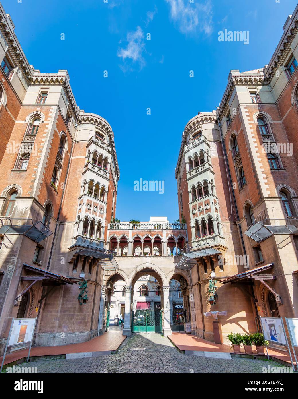 Istanbul, Turkey - May 13, 2023: Two Venetian Neo-Gothic style red ...